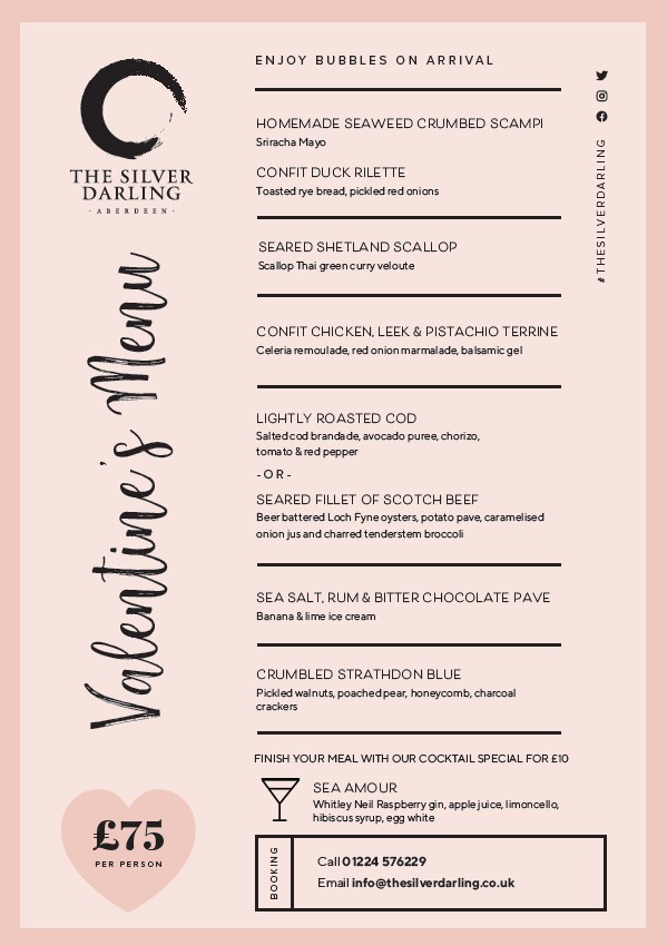 Our Menus - The Silver Darling